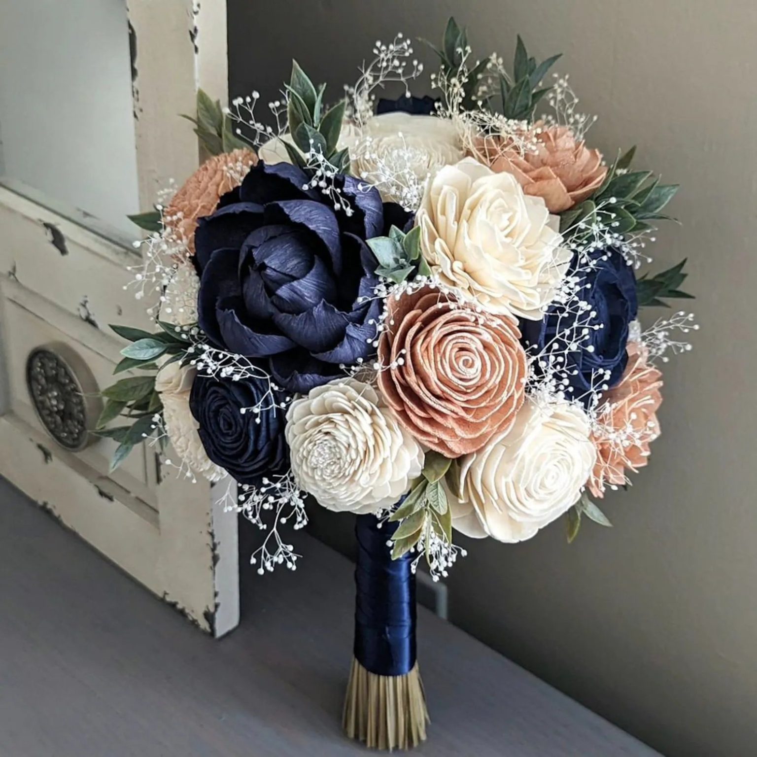 Navy Blue Rose Gold Wedding Elegant Wedding Ideas