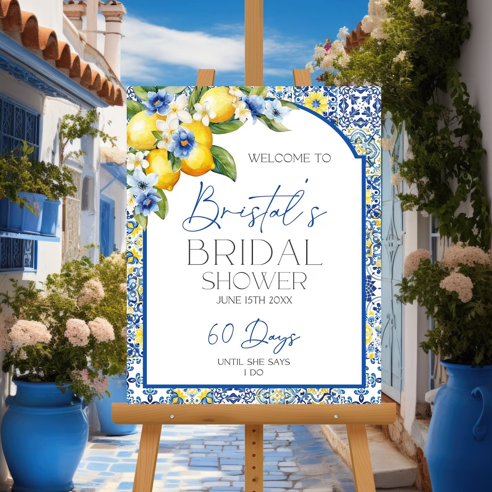 Amalfi Blue Tiles & Lemons Bridal Shower – Elegant Wedding Ideas