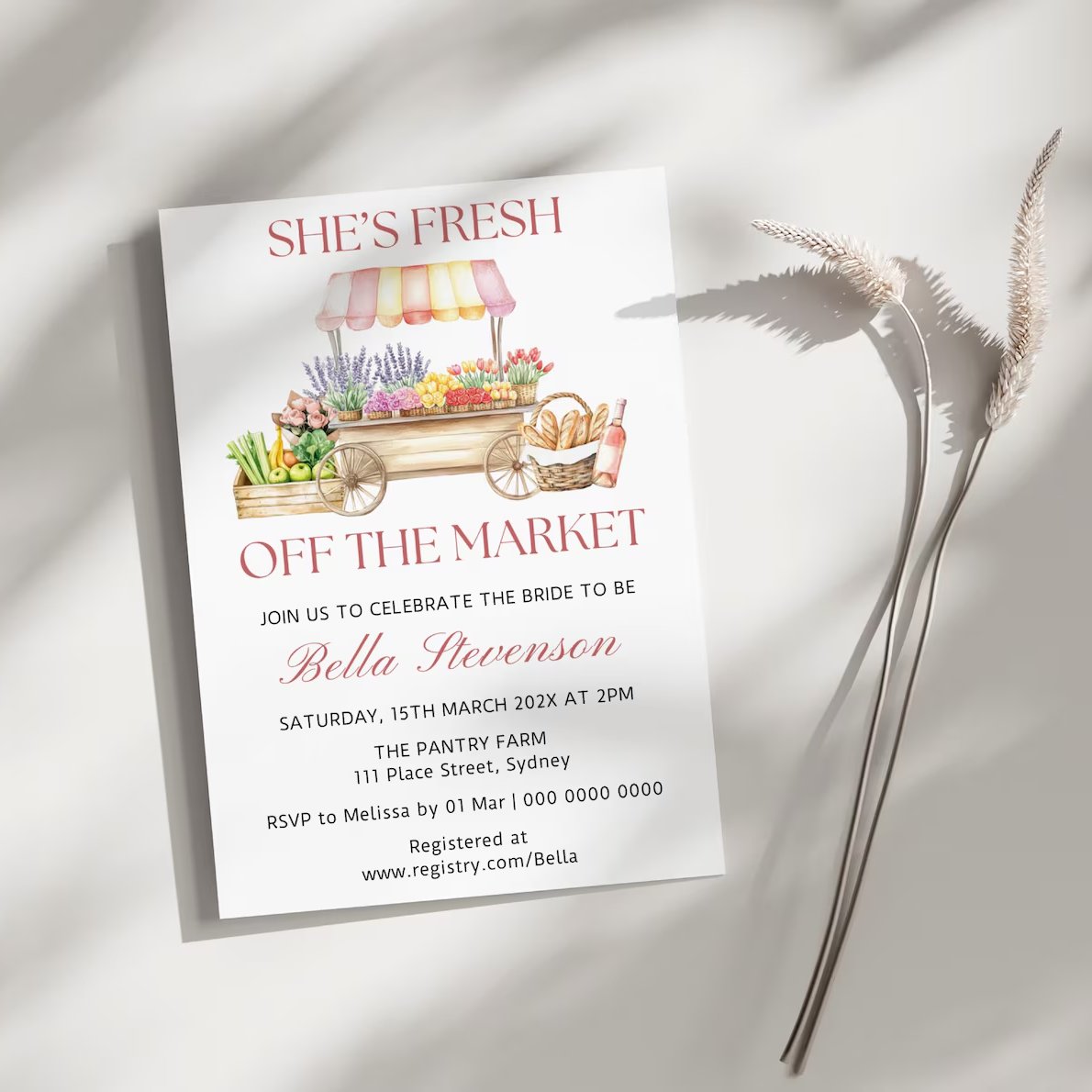 Fresh Off The Market Bridal Shower – Elegant Wedding Ideas